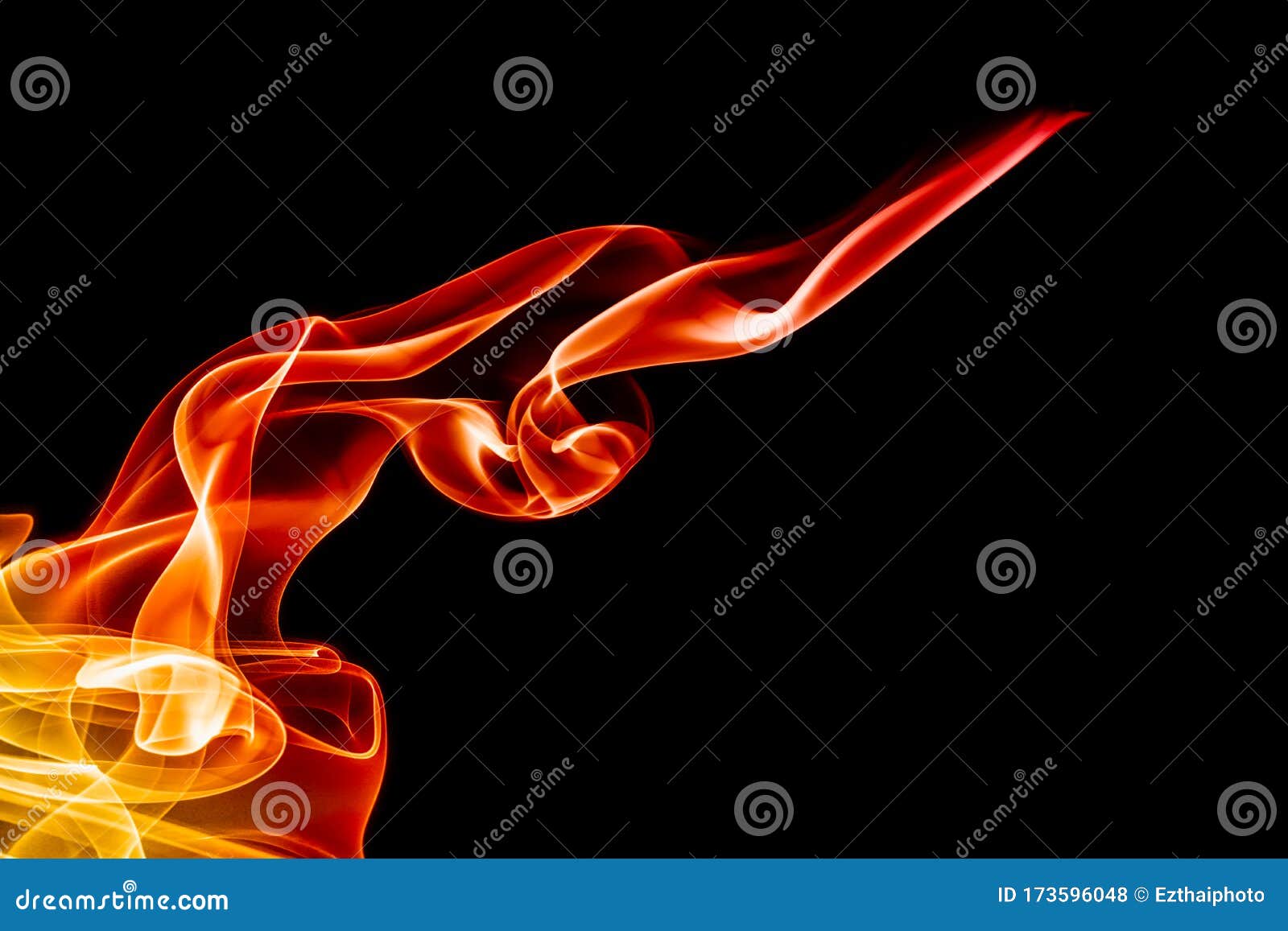 Abstract Beautiful Glowing Red Fire and Smoke Isolated on Black ...