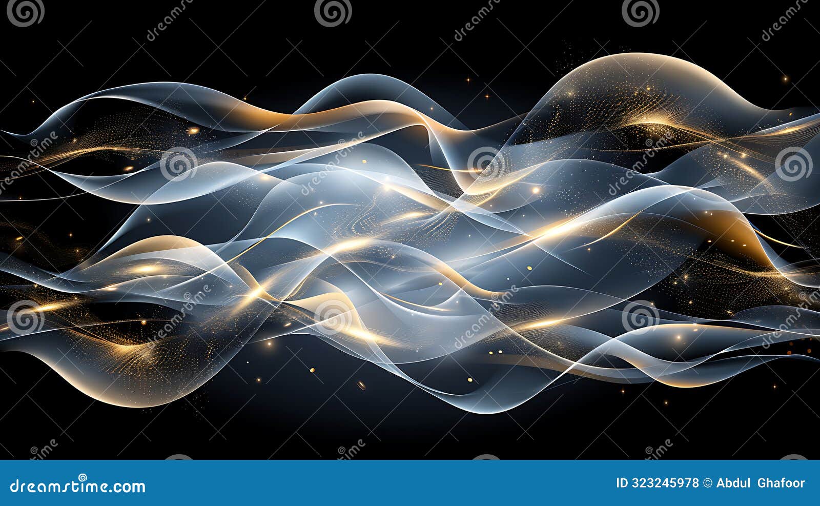 Abstract Beautiful Gold Glittering Line with Glow of Light Effect on ...