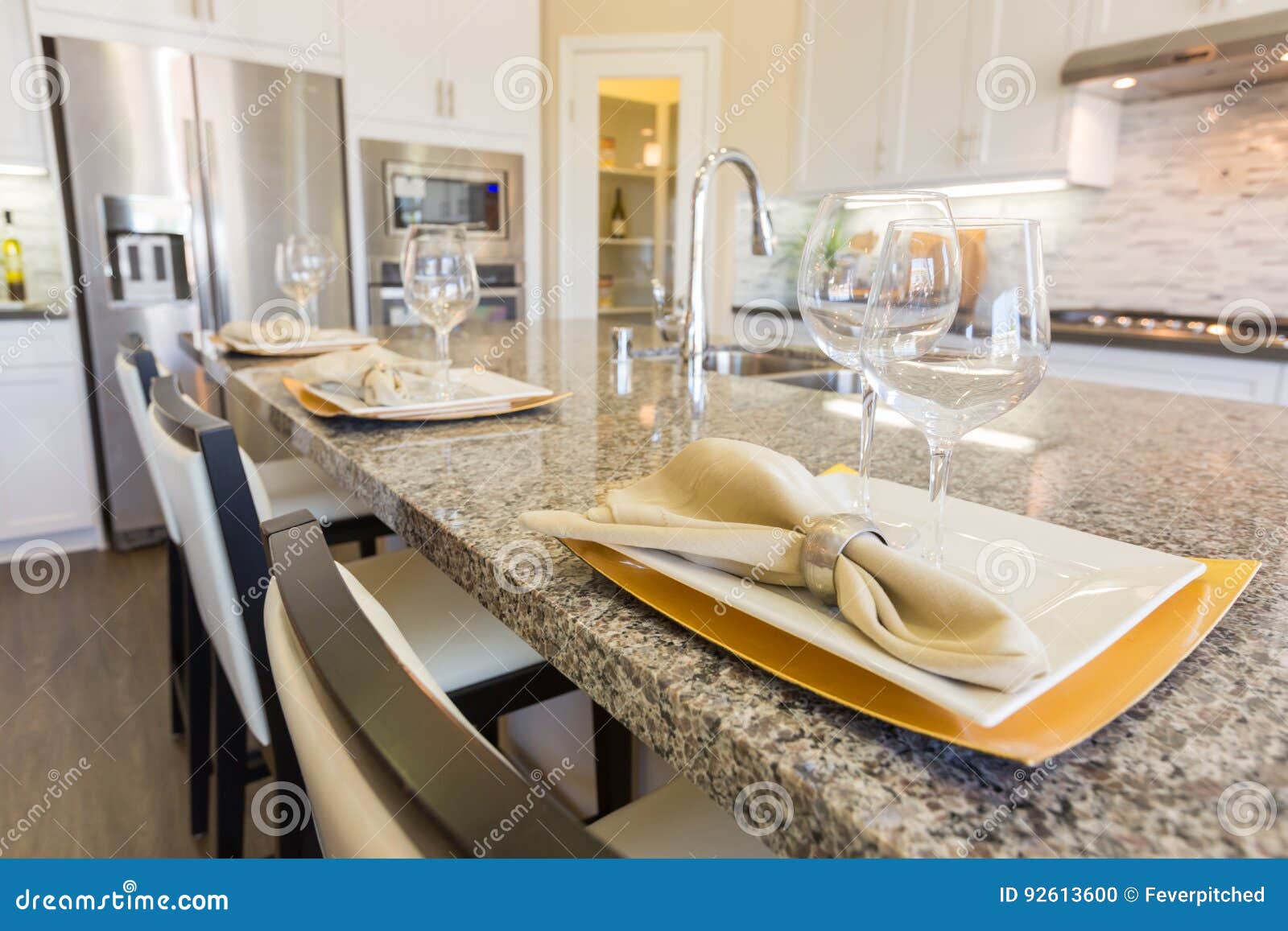 Abstract of Beautiful Kitchen Granite Counter Place Settings and Stock ...