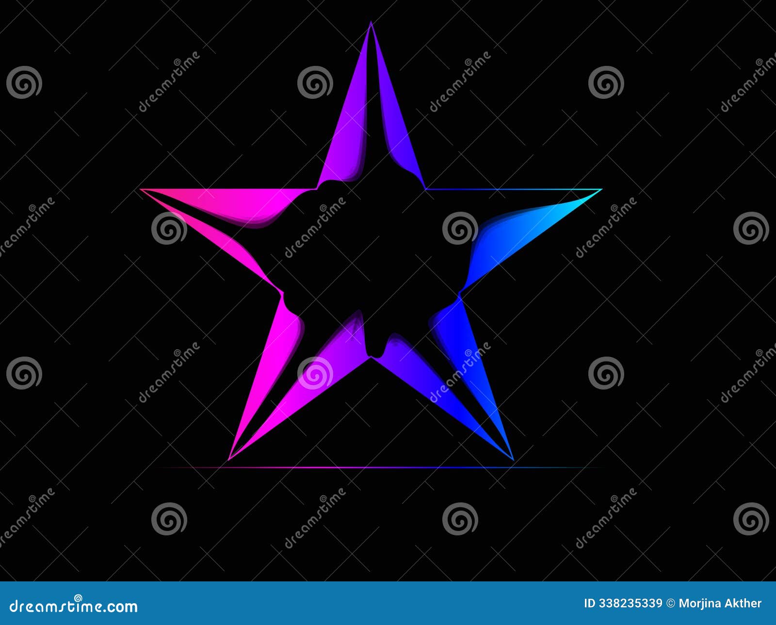 Abstract Beautiful Neon Star Icon Frame Stock Vector - Illustration of ...
