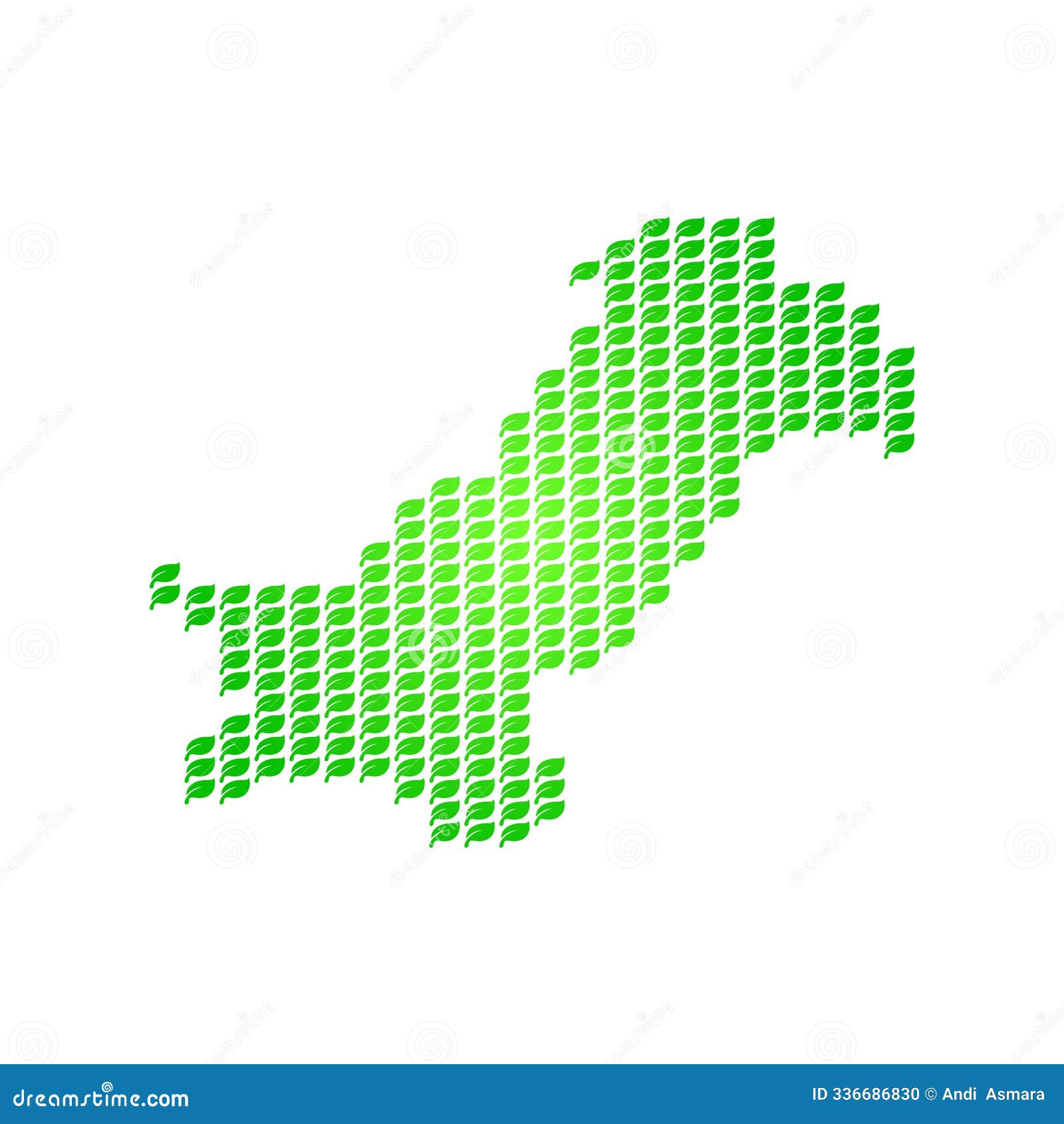 Abstract Pakistan Map Formed by Leaf Shapes Stock Illustration ...
