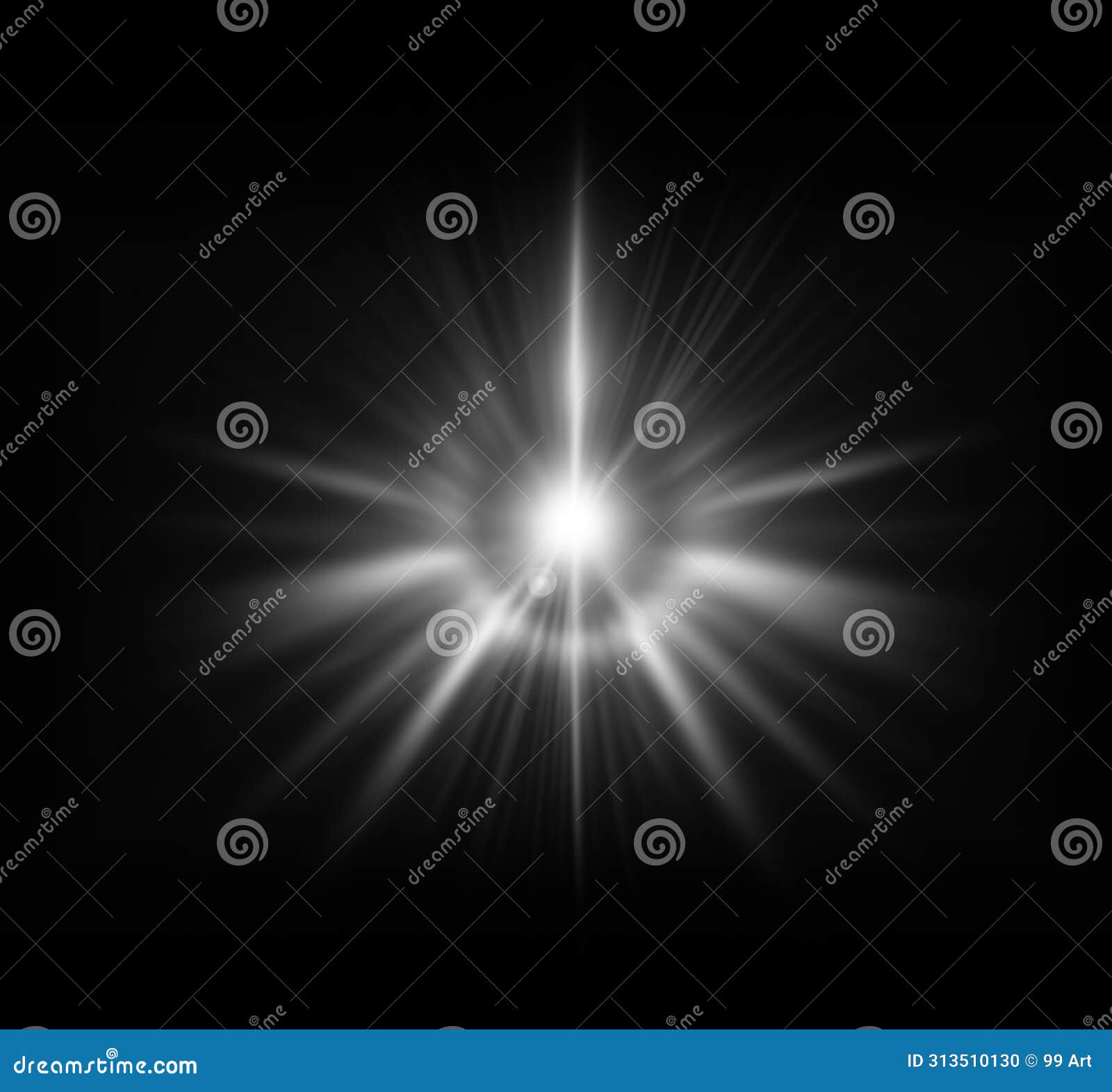 Abstract Beautiful Rays of Light on Black Background Stock Illustration ...