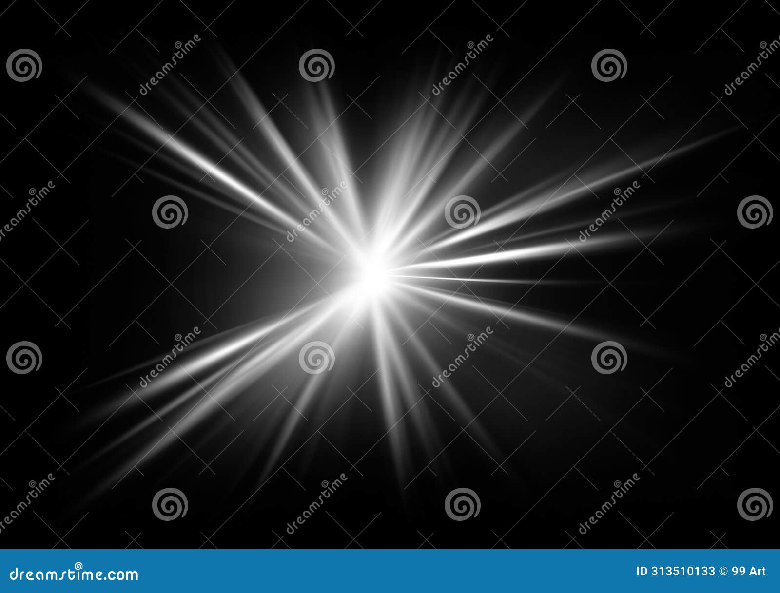 Abstract Beautiful Rays of Light on Black Background Stock Illustration ...