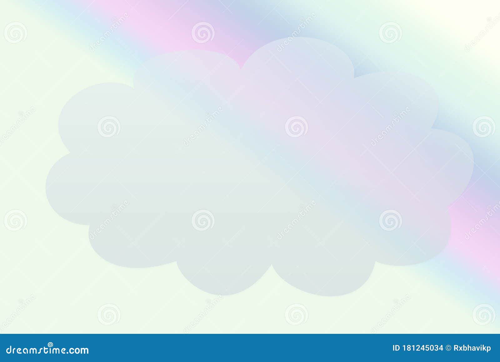 Abstract Beautiful Simple Empty Smudge Cloud Design on Colorful Rainbow ...