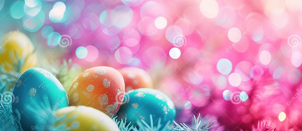 Abstract Beautiful Spring Colours Easter Eggs Background Stock ...