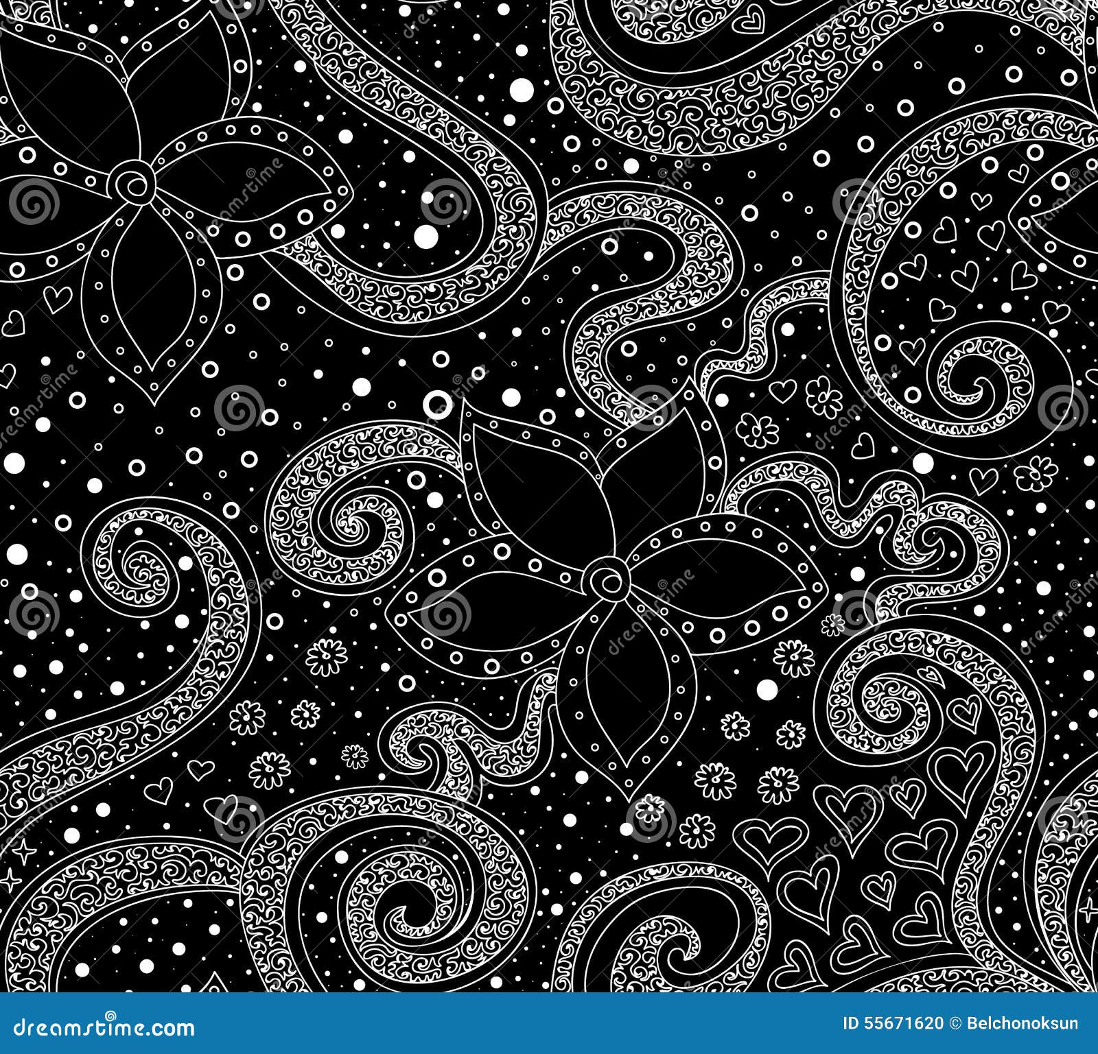 Abstract Beautiful Vector Seamless Pattern with Decorative Flower and ...