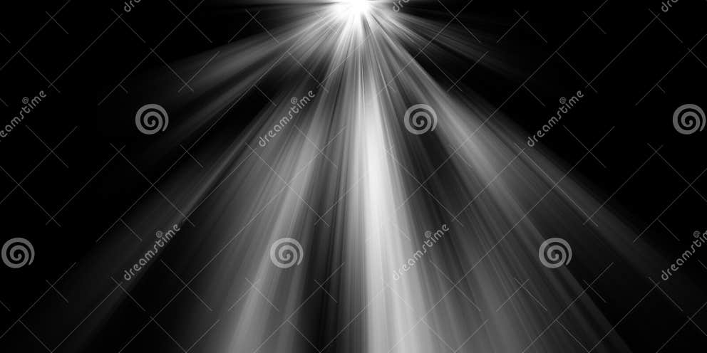 Abstract Beautiful White Rays of Light on Black Background Stock ...