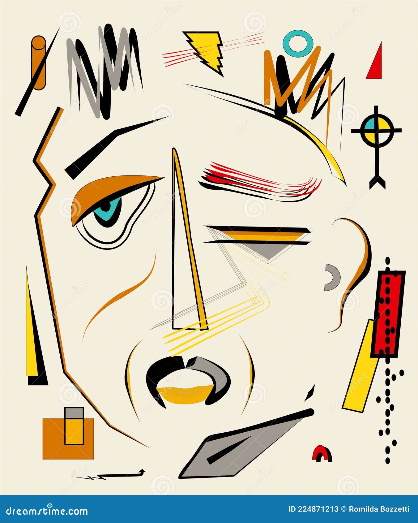 Abstract Expressionist Sad Faces