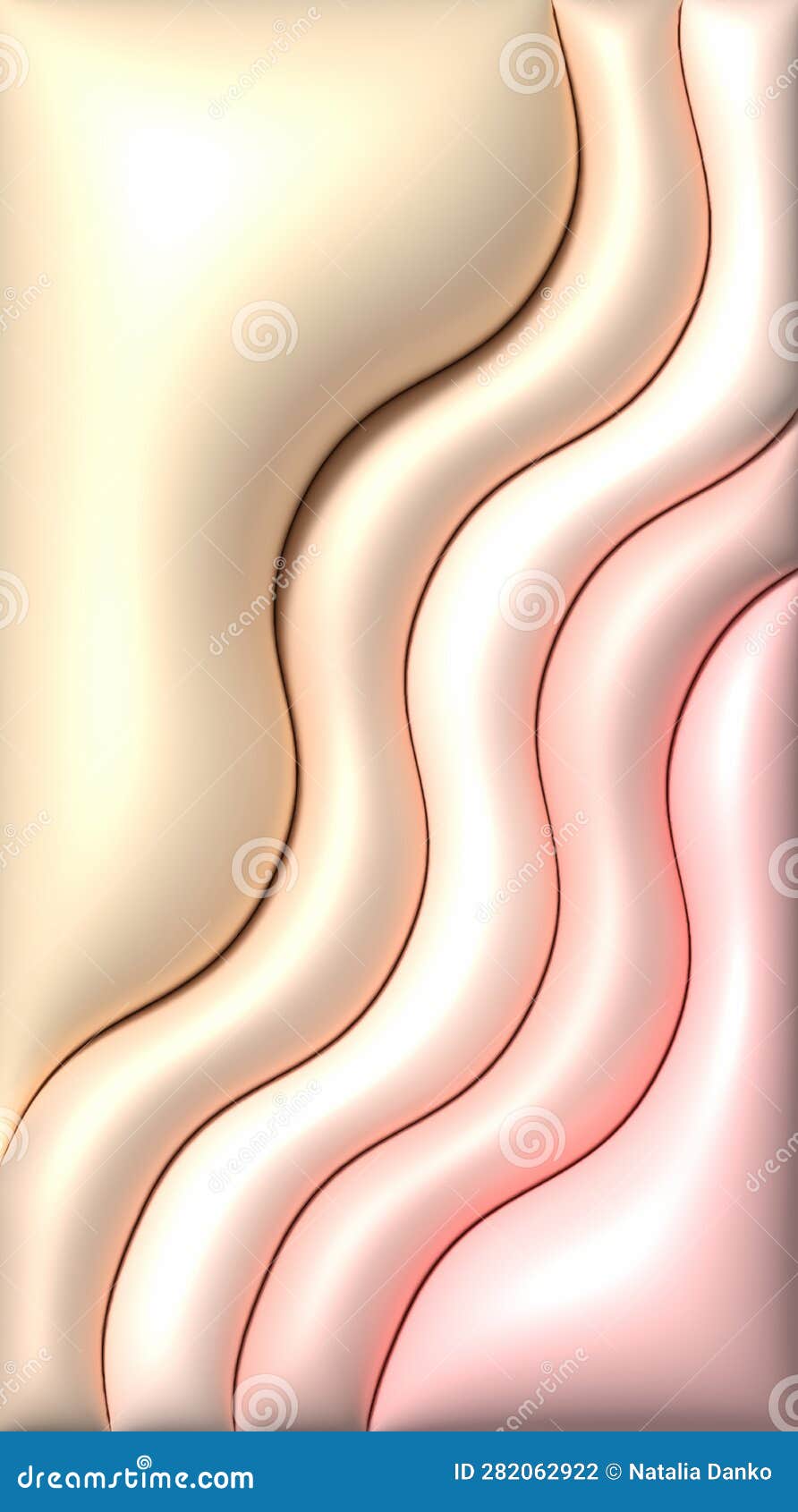 Abstract Beige Background with Waves, 3D Rendering Illustration Stock ...