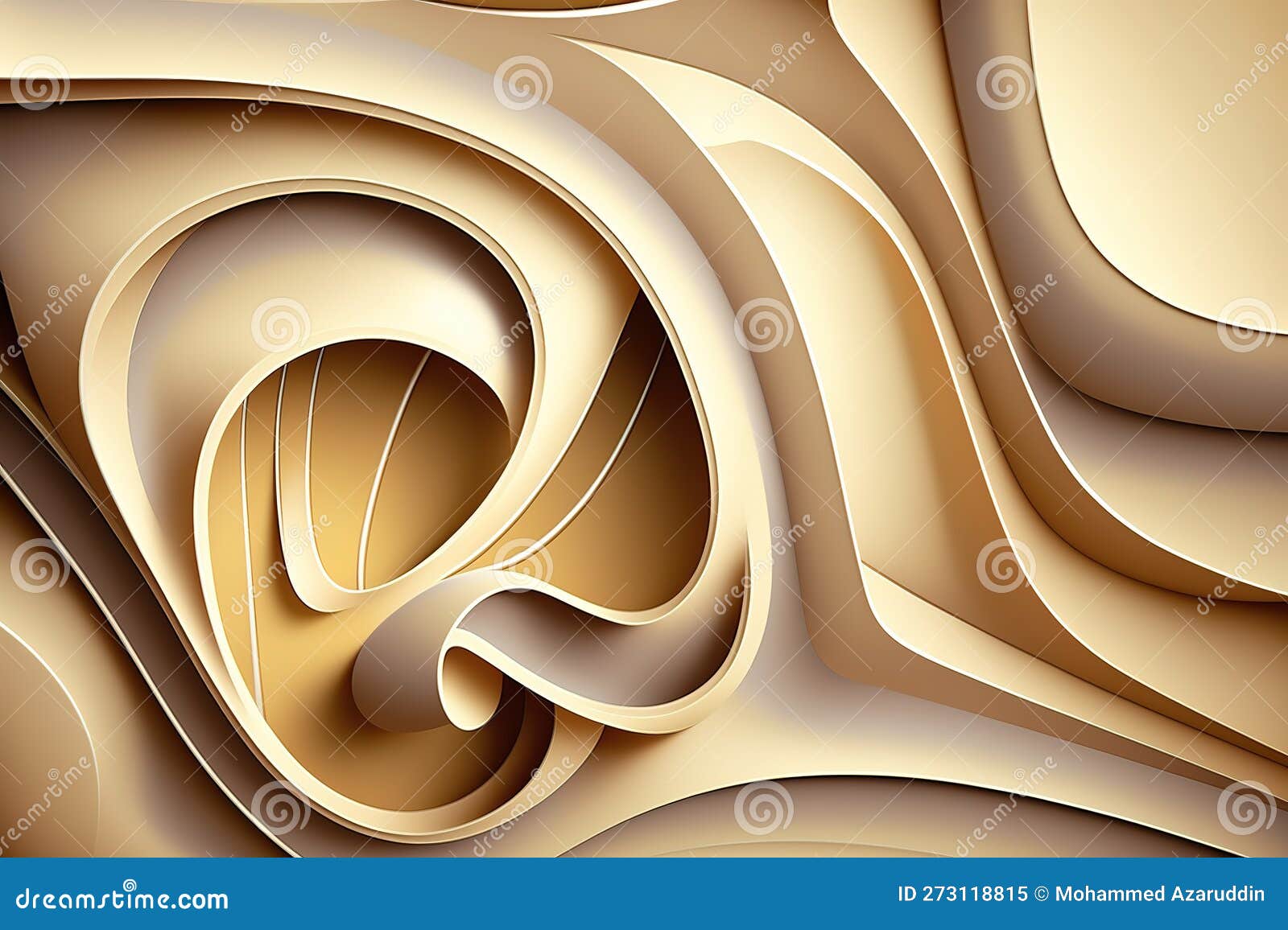 Abstract Beige Color Shape with Channels Stock Illustration ...