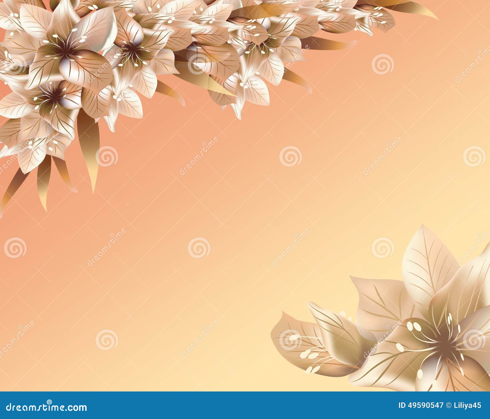 Abstract Beige Floral Background . Stock Illustration - Illustration of ...