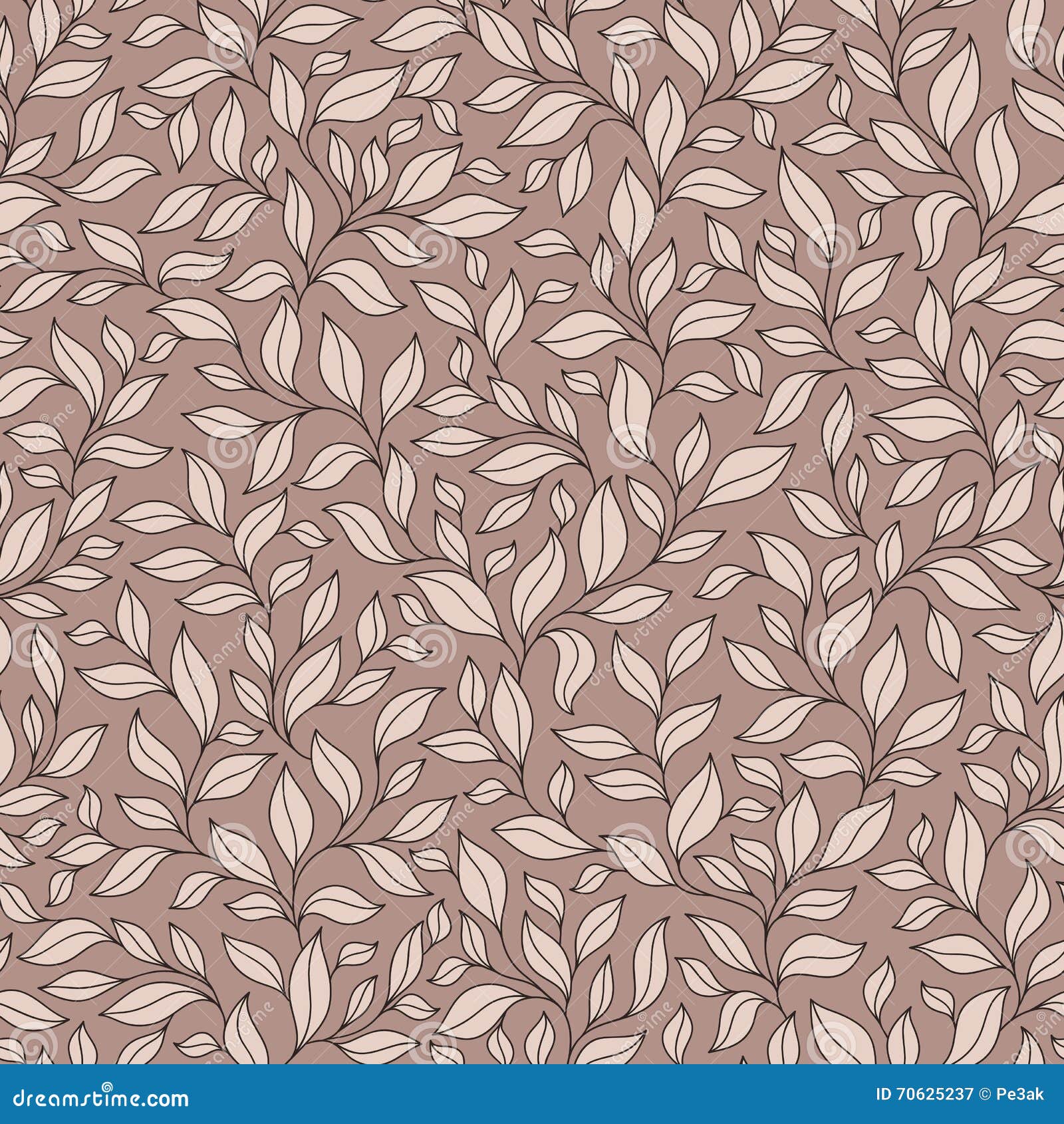 Abstract Beige Seamless Pattern with Leaves. Stock Vector ...