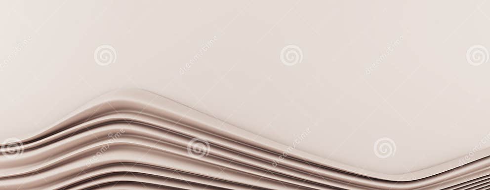 Abstract Beige Wave Pattern on a Neutral Background. 3D Rendering Stock ...