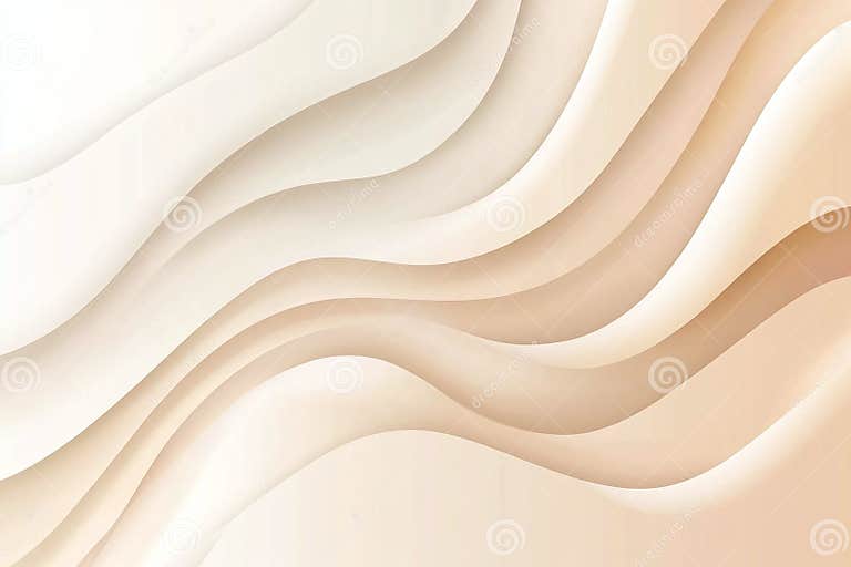 Abstract Beige Wave Pattern with Smooth Curves and Gradient Background ...