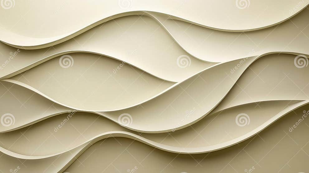 Abstract Beige Wavy Pattern. Modern Architecture Detail. Empty Wall ...