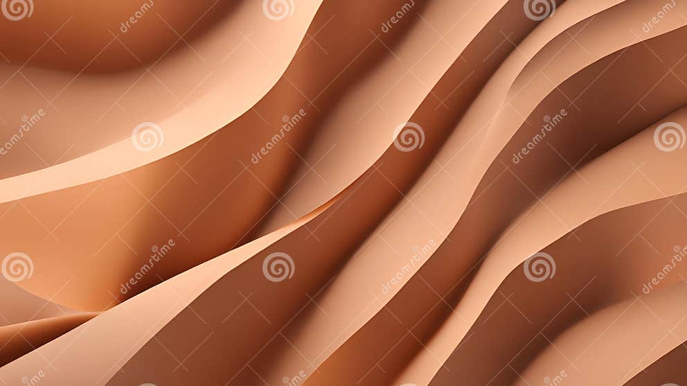 Abstract Beige Wavy Pattern with Smooth Curves and Fluid Design Stock ...