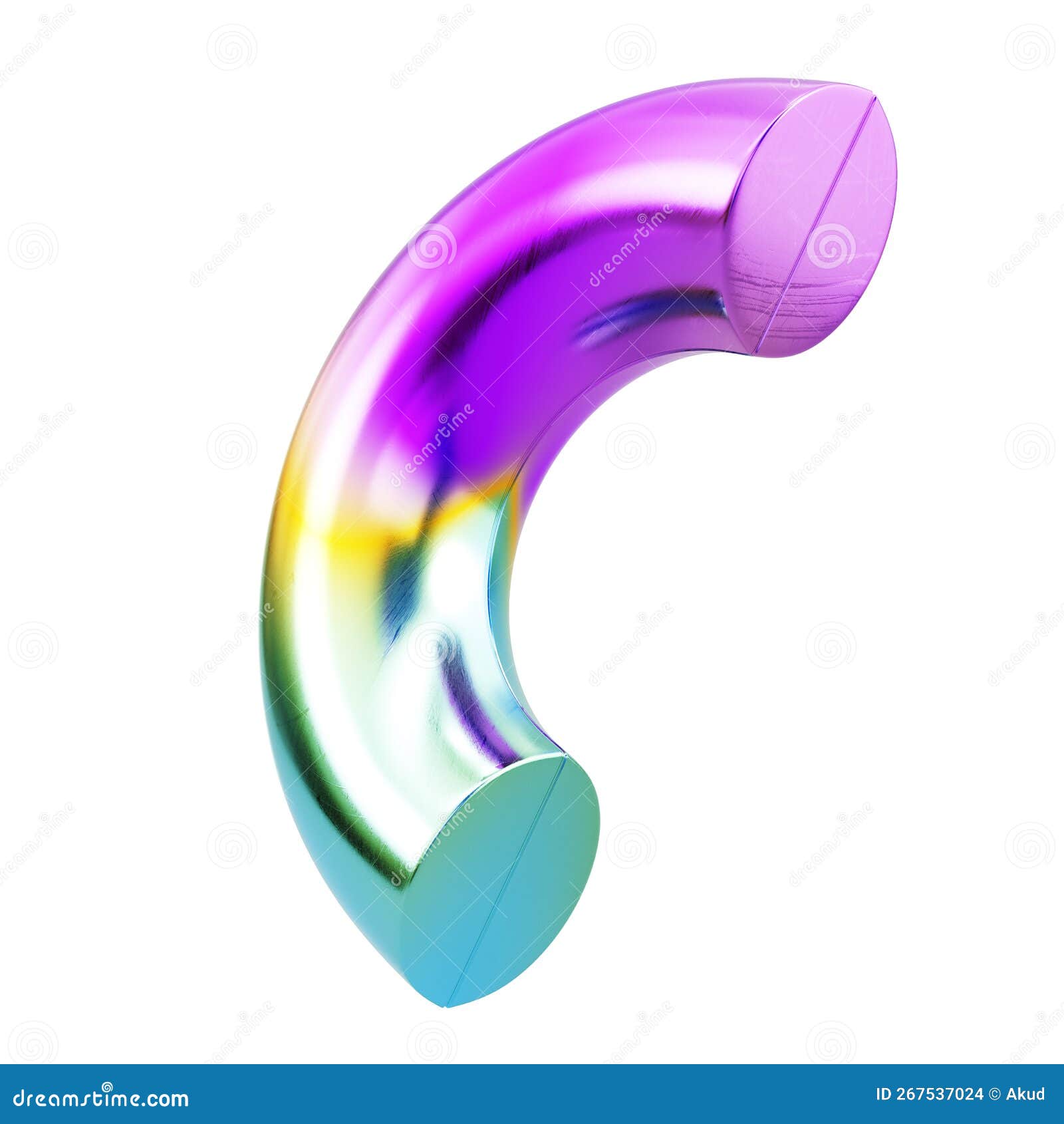 Abstract Bended Bold Geometric Figure Isolated on White Background ...