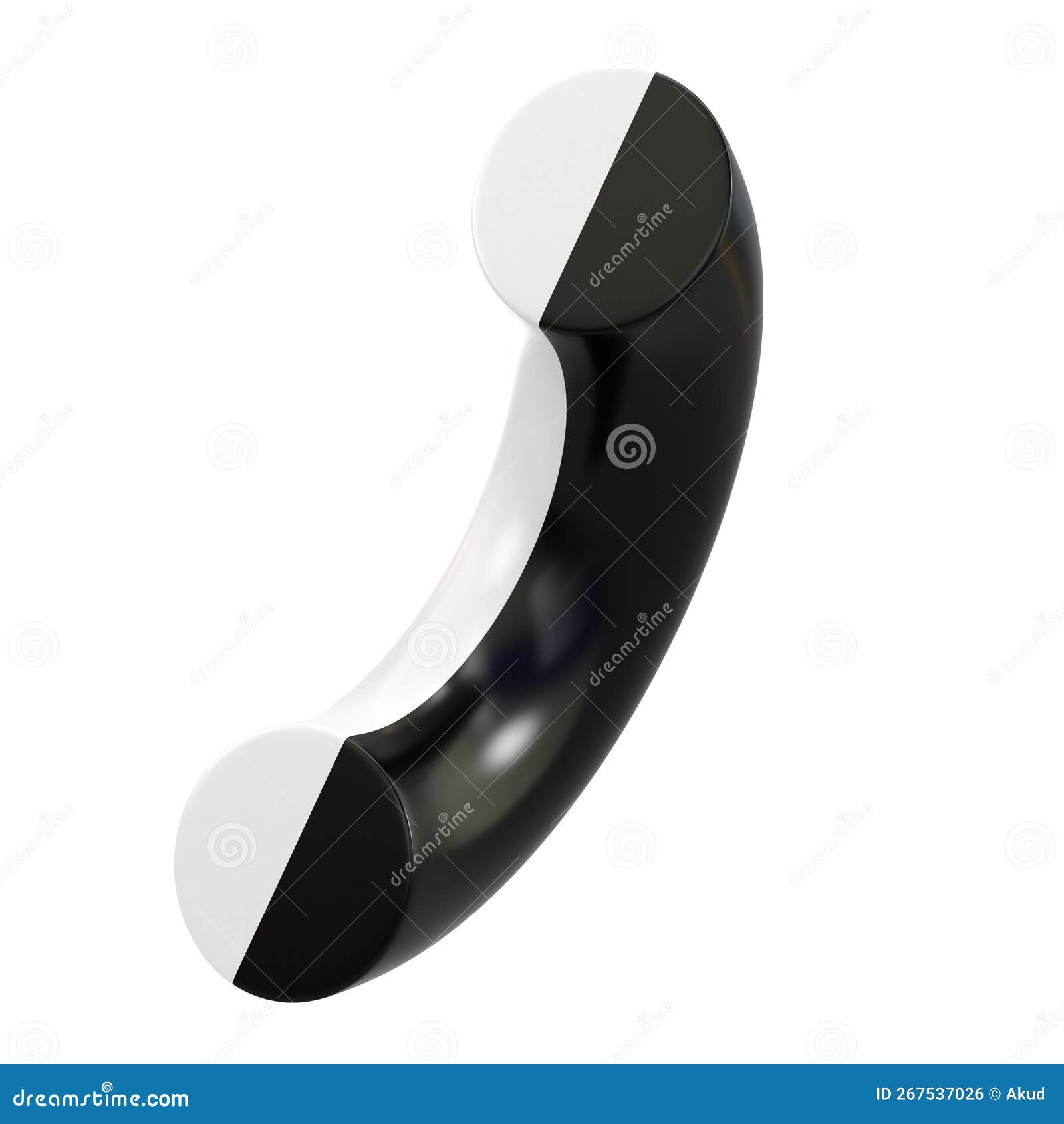 Abstract Bended Bold Geometric Figure Isolated on White Background ...