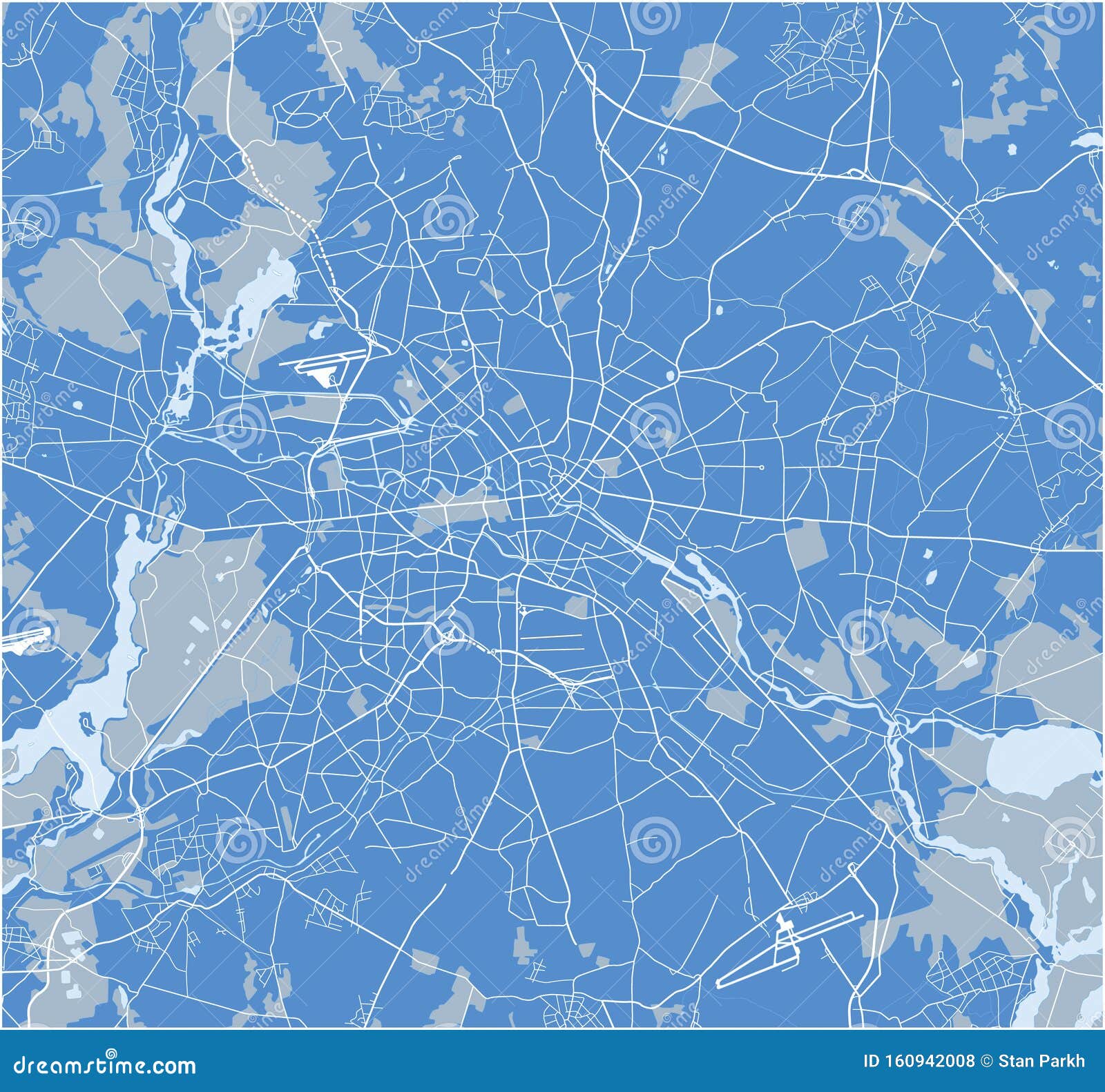 Berlin Street Map. No Text. Berlin City Map Cartoon Vector ...