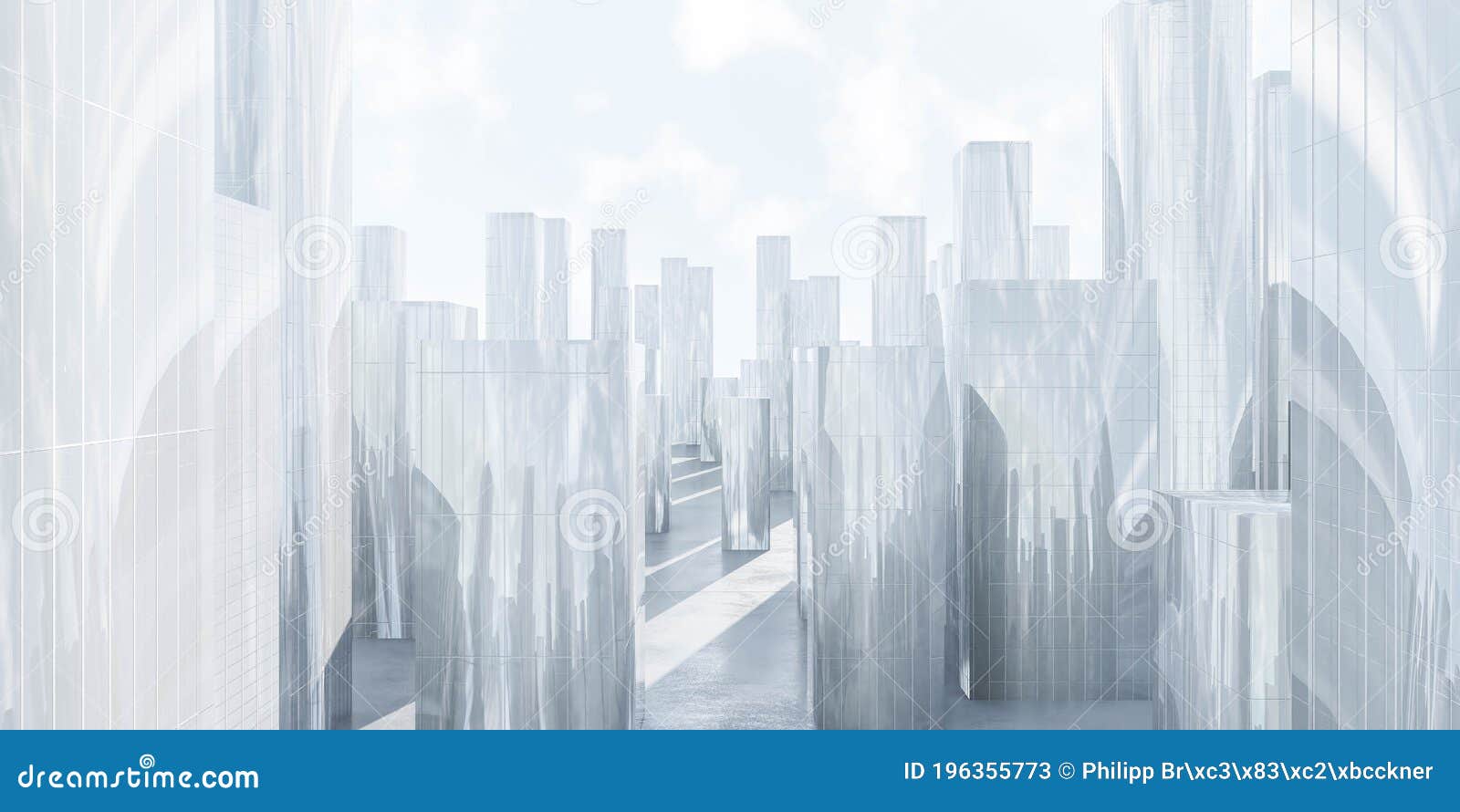 Abstract Big City Sky Scraper Architecture Background 3d Render ...