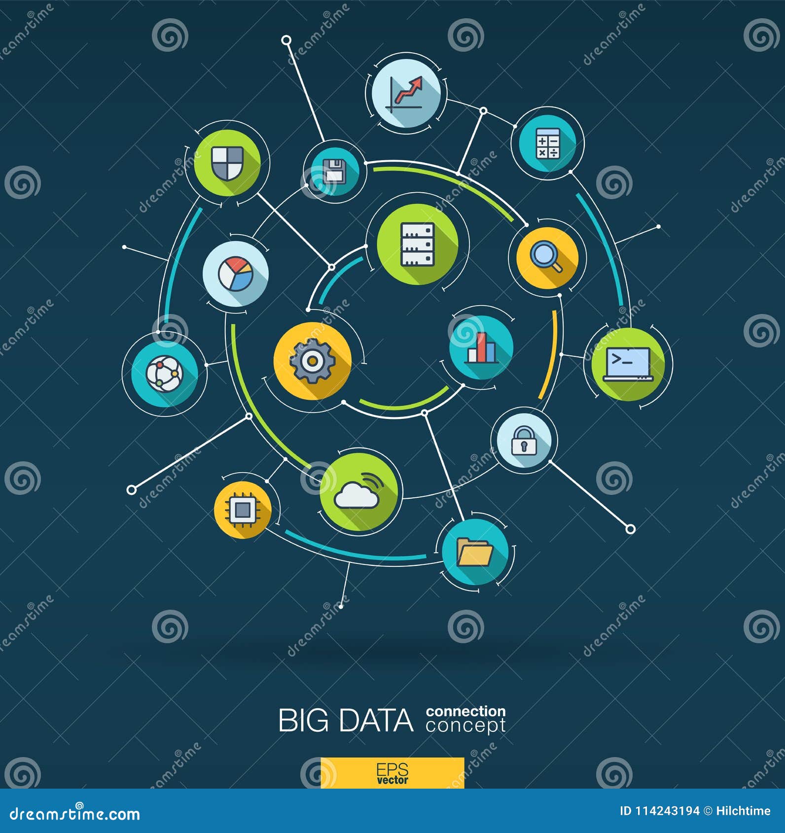 Abstract Big Data Background. Digital Connect System with Integrated ...