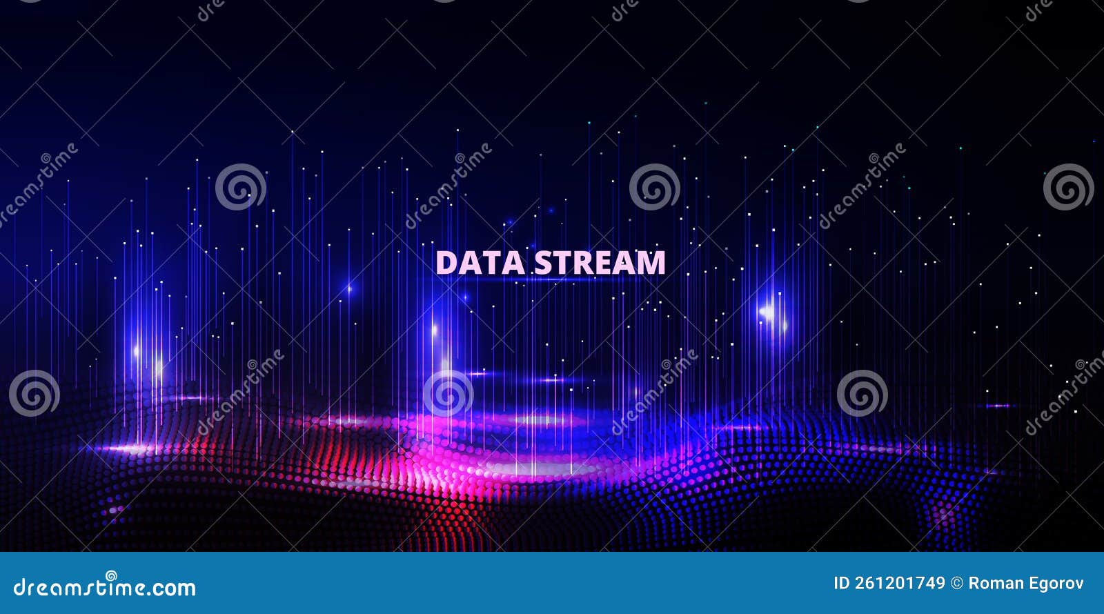 Abstract Big Data Background. Cyberspace Network. Information Stream ...