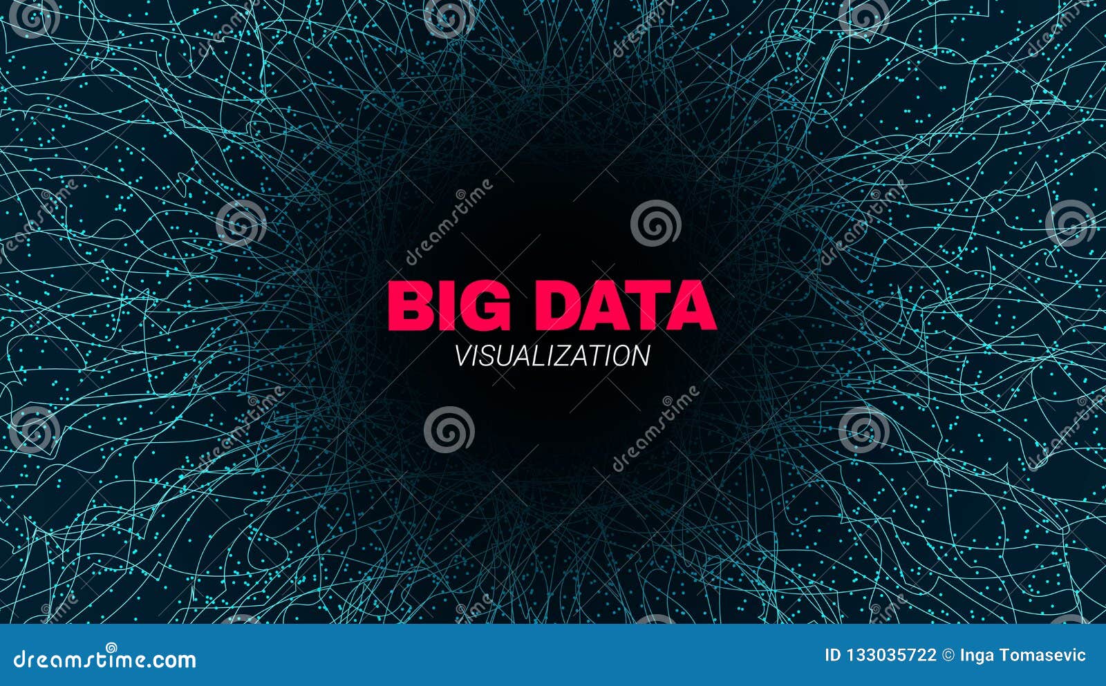 Abstract Big Data Futuristic Visualization. Stock Vector - Illustration ...
