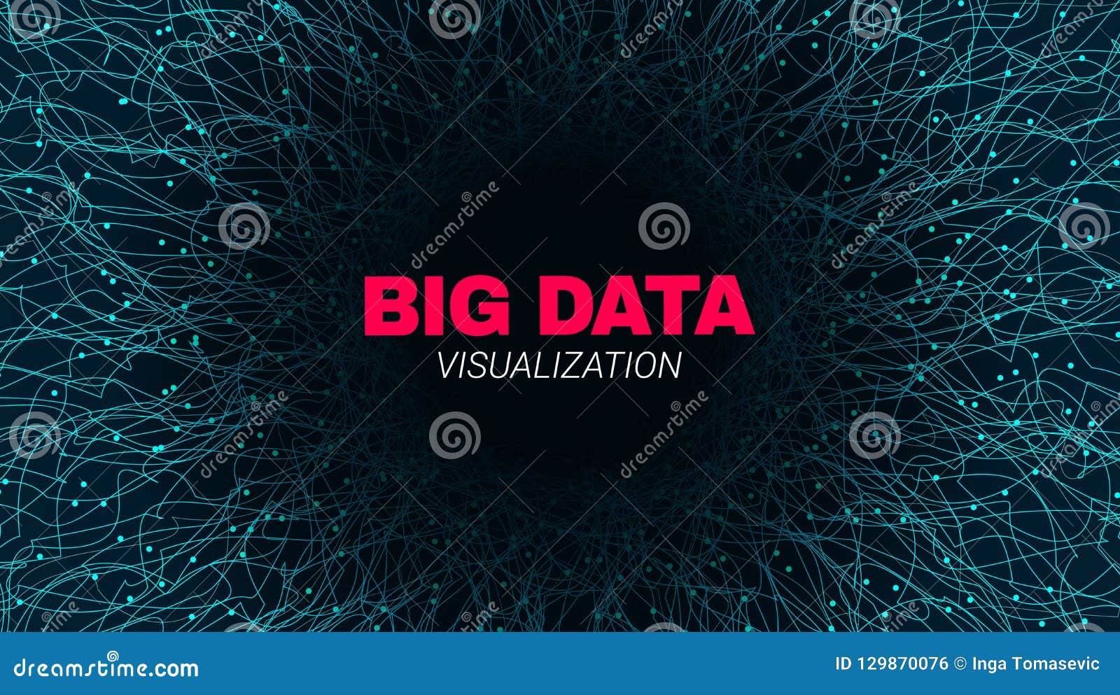 Abstract Big Data Futuristic Visualization. Stock Vector - Illustration ...