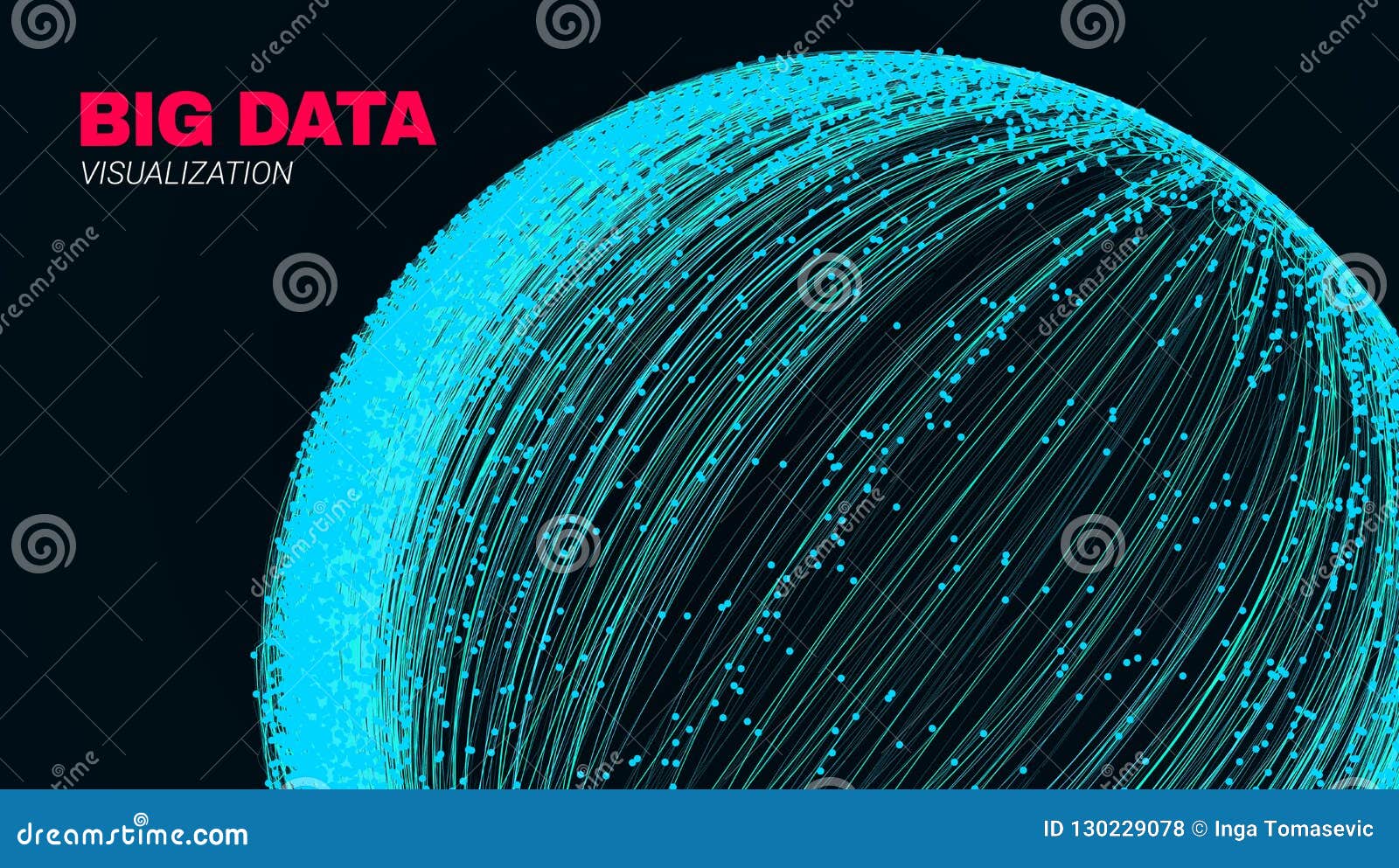 Abstract Big Data Futuristic Visualization. Stock Vector - Illustration ...