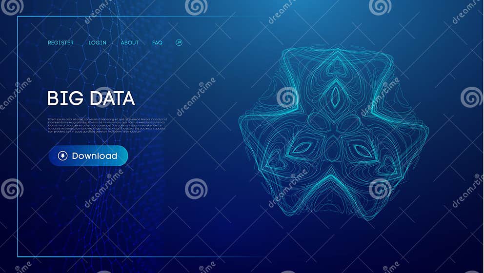 Abstract Big Data Technology Visualization. Data Science and Technological Integration. Stock ...