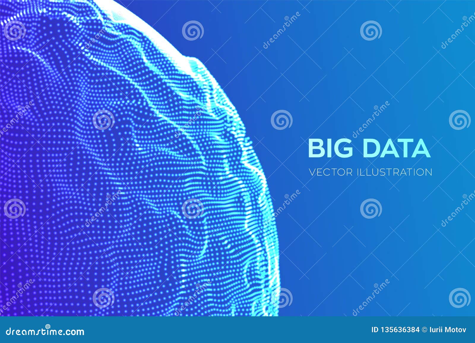 Abstract Bigdata Science Background. Sphere Grid Wave. Big Data ...