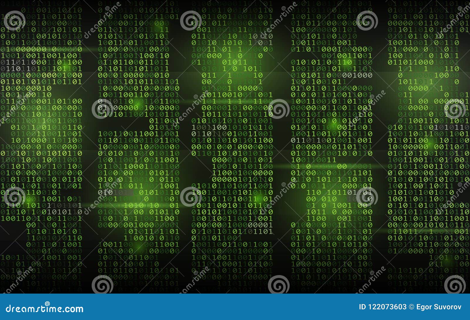 Abstract Binary Background Green Streaming Code Columns With Digits On Dark Backdrop Hacked