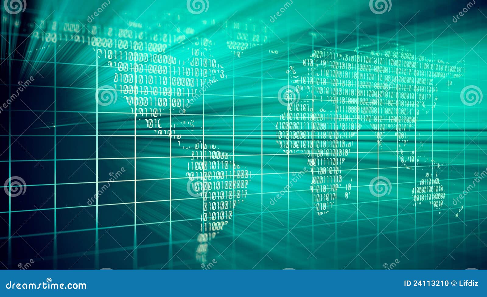 Abstract Binary Code Waves Background Vector Illustration ...