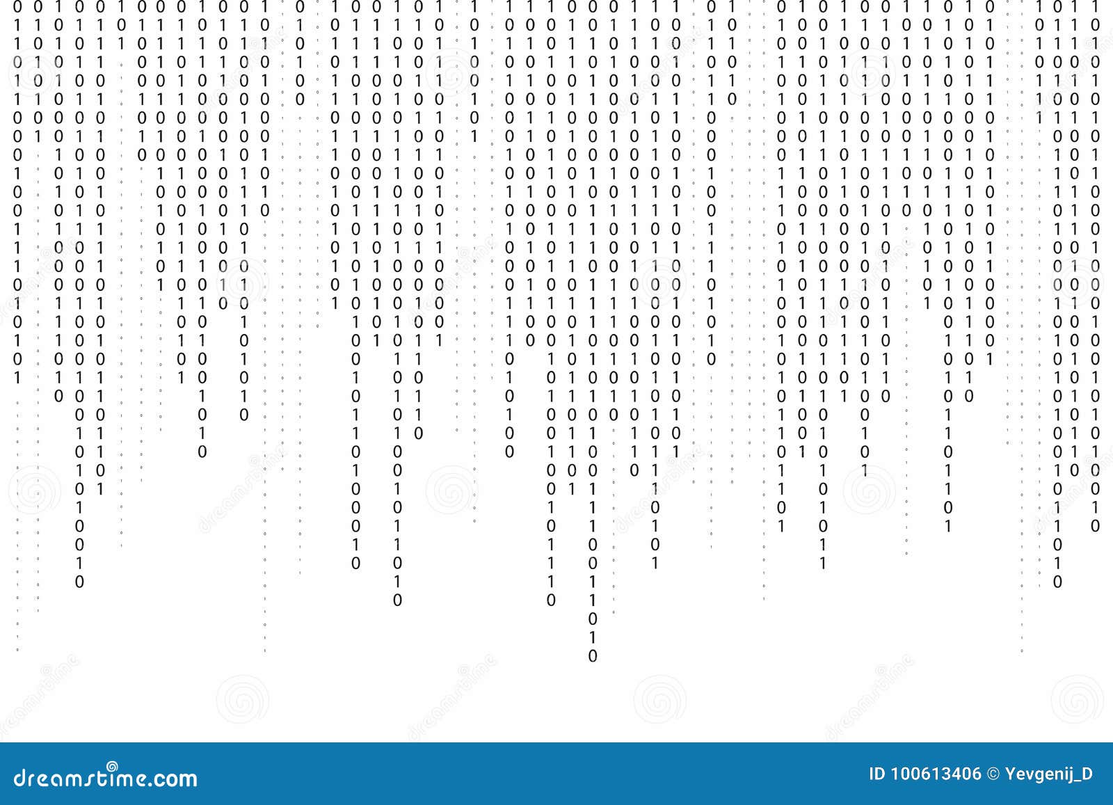 Abstract Binary Code Background. Falling, Streaming Binary Code ...