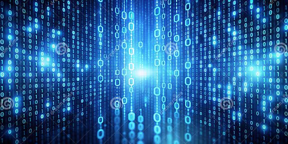 Abstract Binary Code Blue Background Alien Code AI Generative Stock ...
