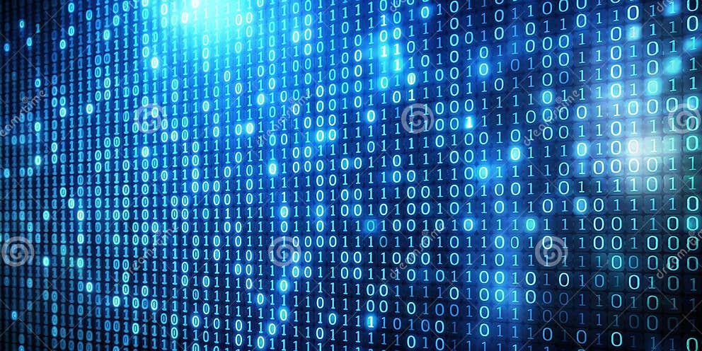 Abstract Binary Code Blue Background Alien Code AI Generative Stock Illustration - Illustration ...