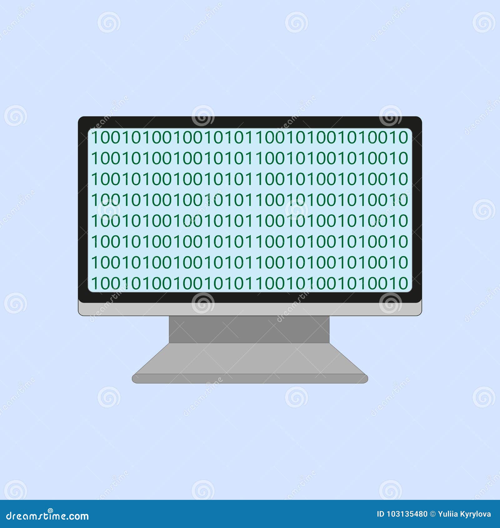Abstract Binary Code on a Blue Background Computer Monitor Stock ...