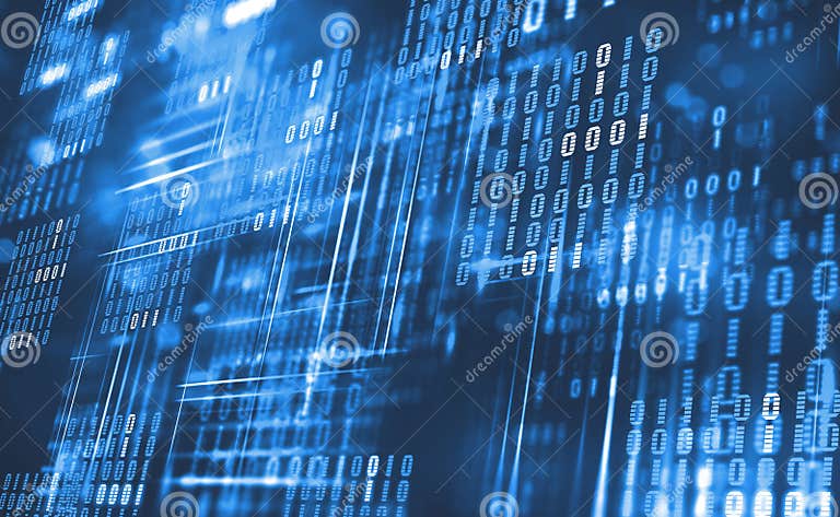 Abstract Binary Code. Cloud Data. Blockchain Technology Stock ...