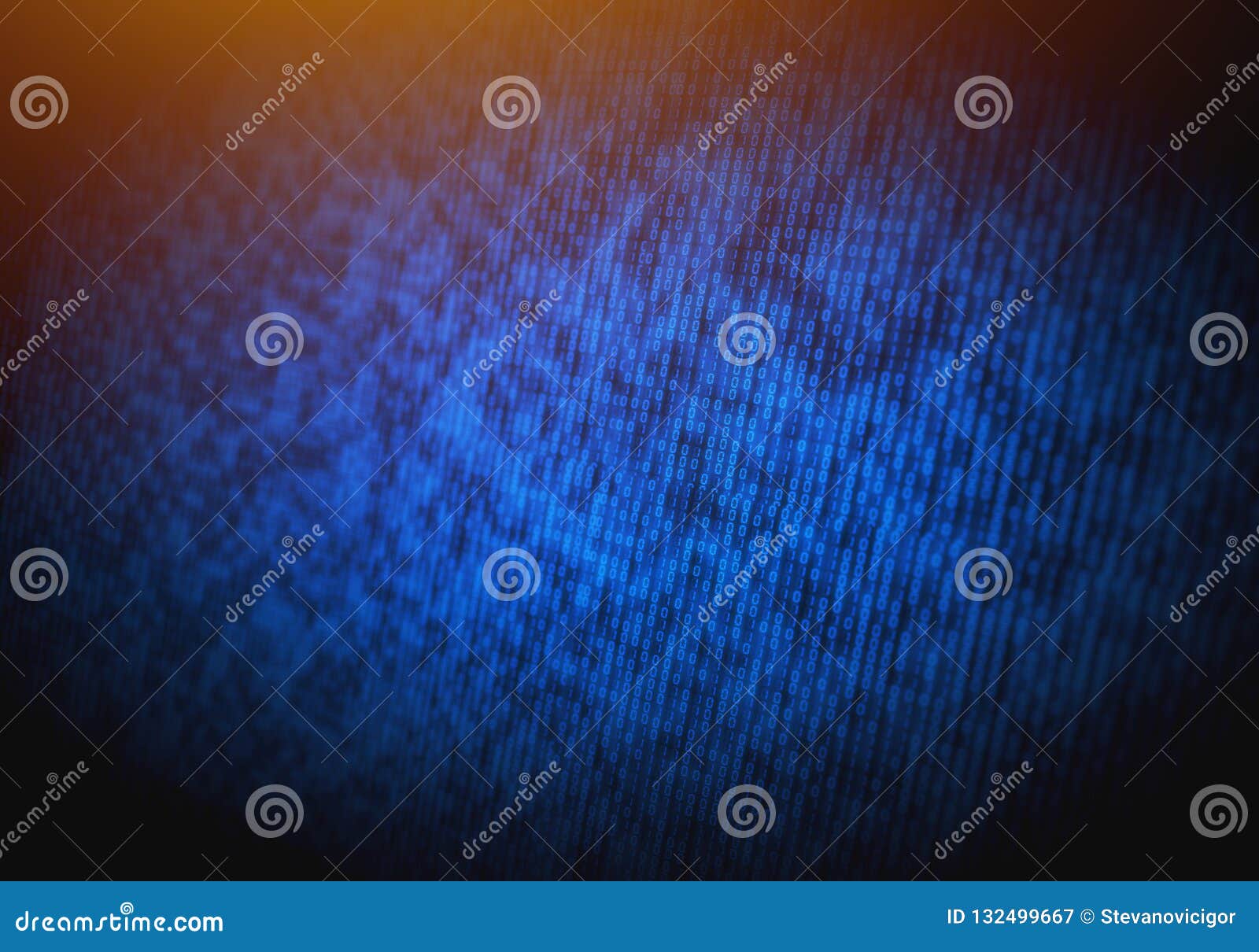 Abstract Binary Code On Computer Screen As Technology Background Stock Image Image Of