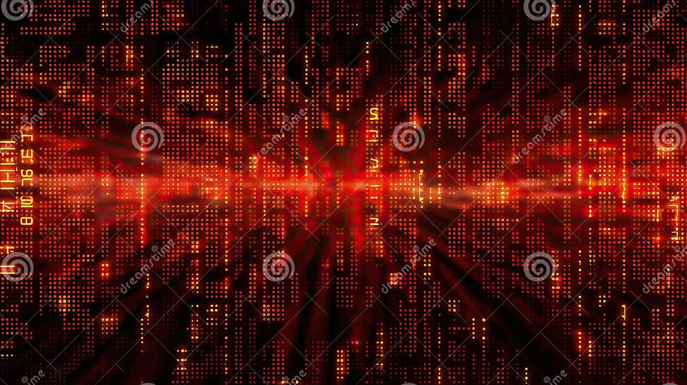 Abstract Binary Code Elements On A Dark Screen Illustrating The Concepts Of Malware Ransomware