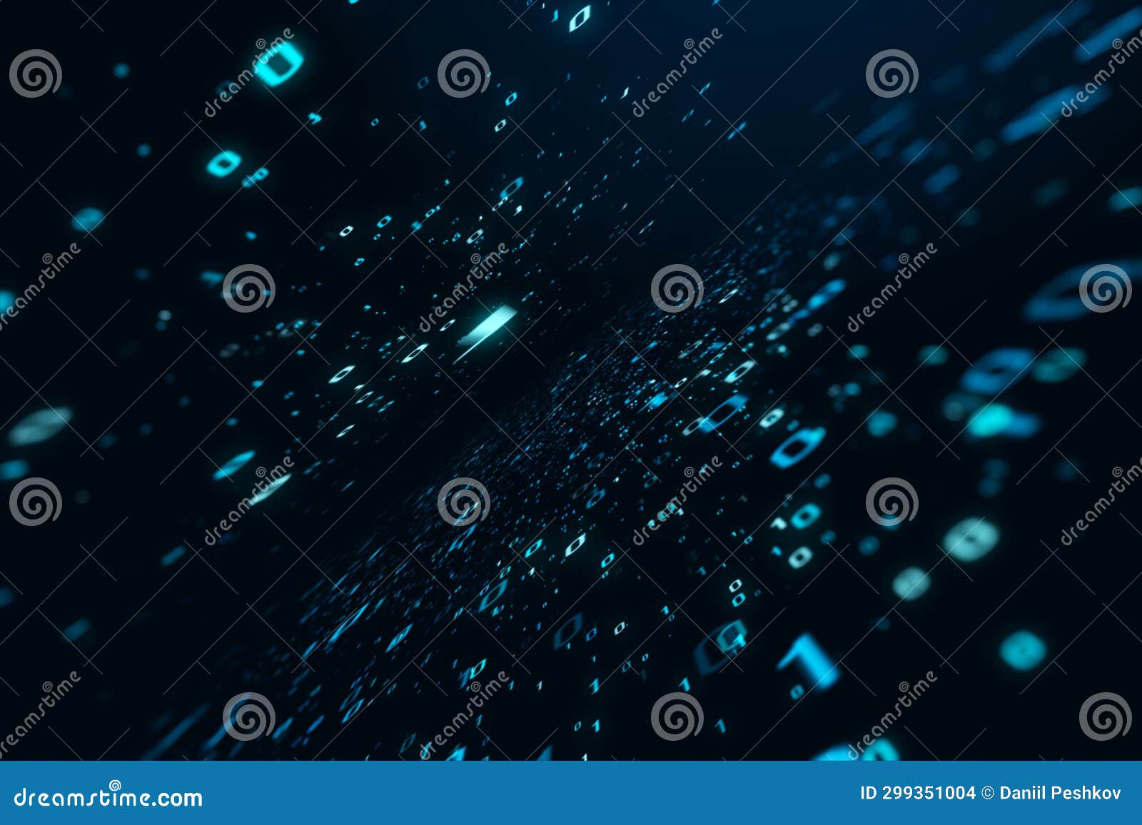 Abstract Binary Coding On Backdrop Matrix And Security Concept 3d Rendering Stock Illustration