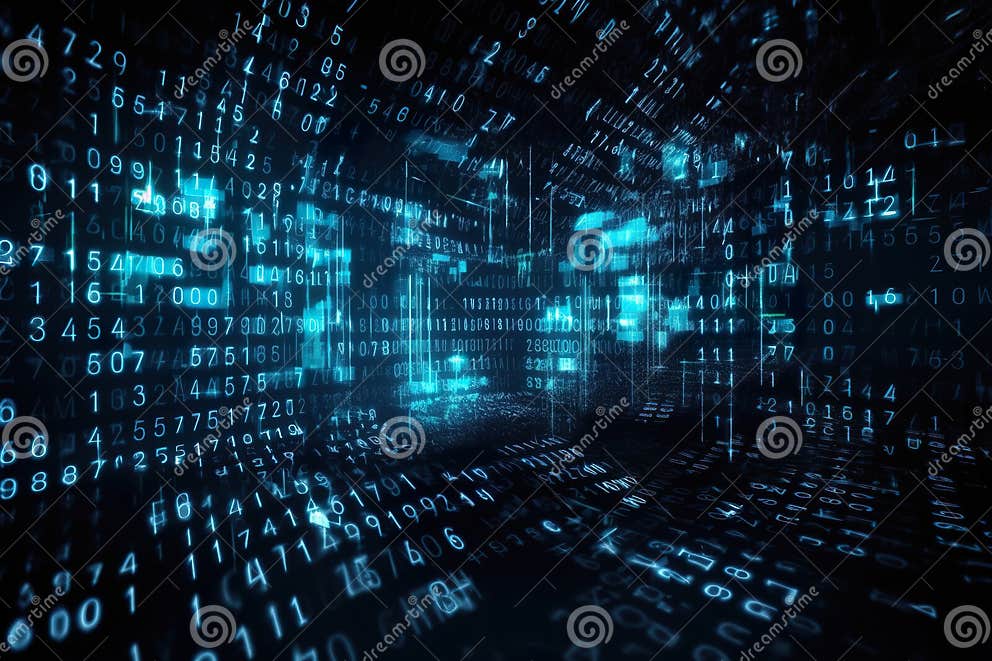 Abstract Binary Cyber Circuit Future Graphic Wallpaper. Binary Code Digital Texture Stock ...