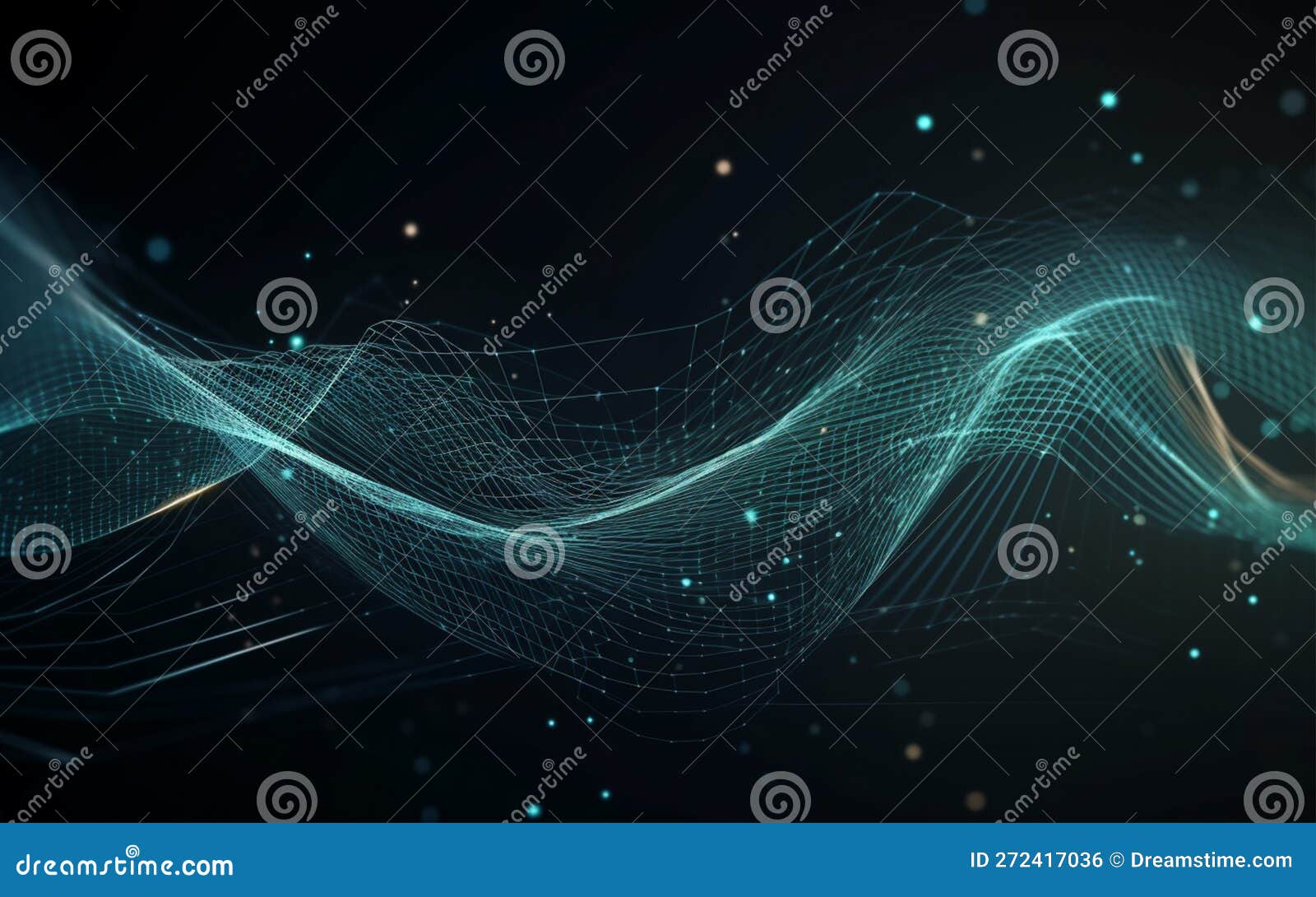 Abstract Binary Data Flow Data Science Waving Virtual Data Transfer