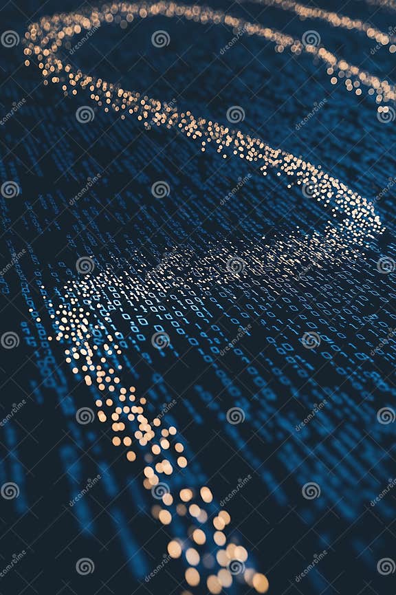 Abstract Binary and Digital Data Flowing in a Mesmerizing Pattern ...