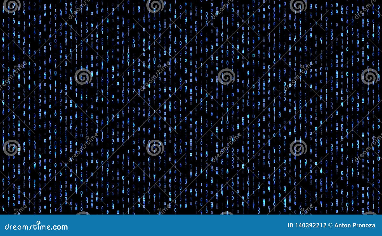 Abstract Binary Matrix Falling Code Blue Stock Illustration - Illustration of matrix, online ...