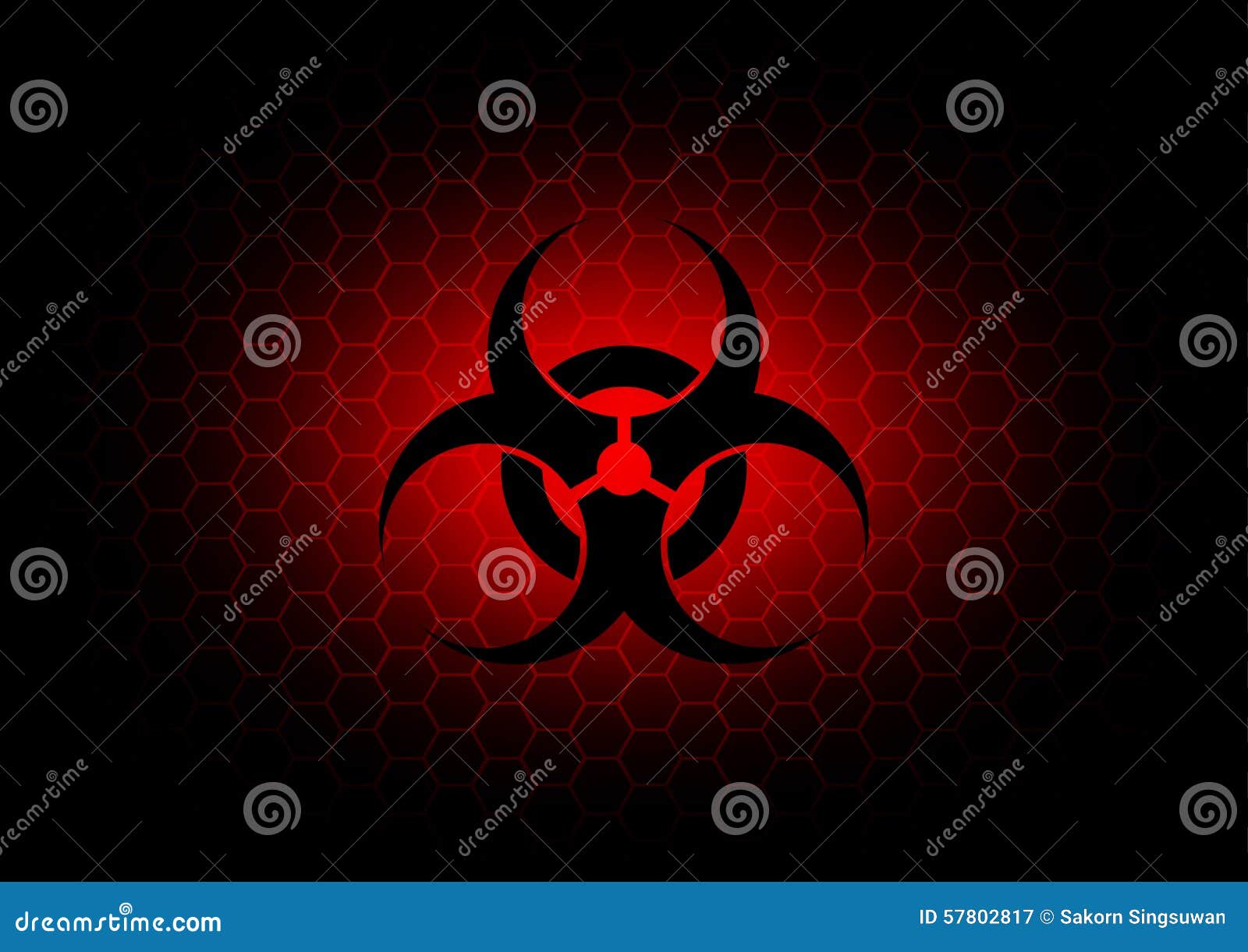 Abstract Biohazard Symbol Dark Red Background Stock Vector ...