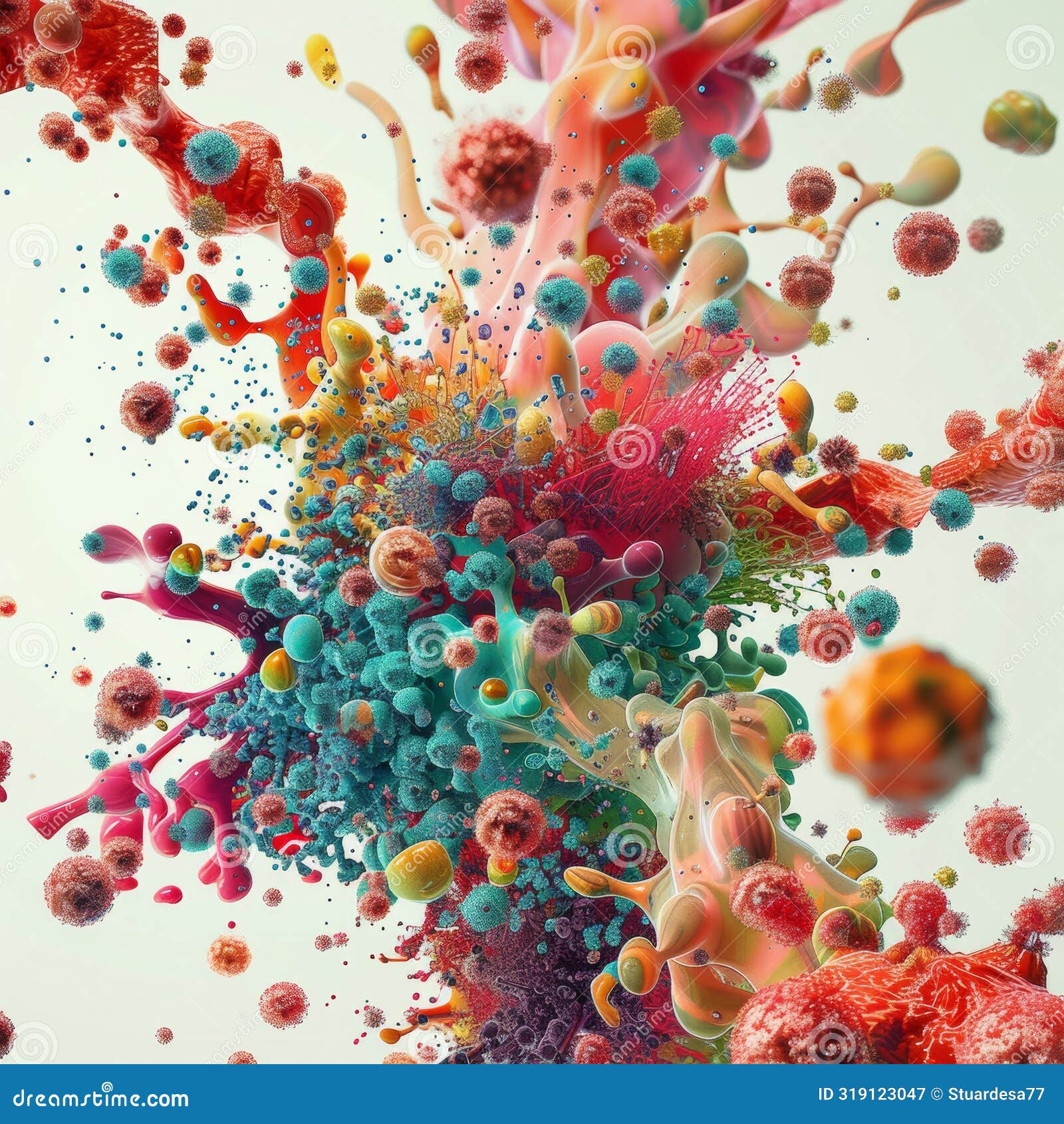 Abstract Biological Chaos with Color Burst Stock Image - Image of ...