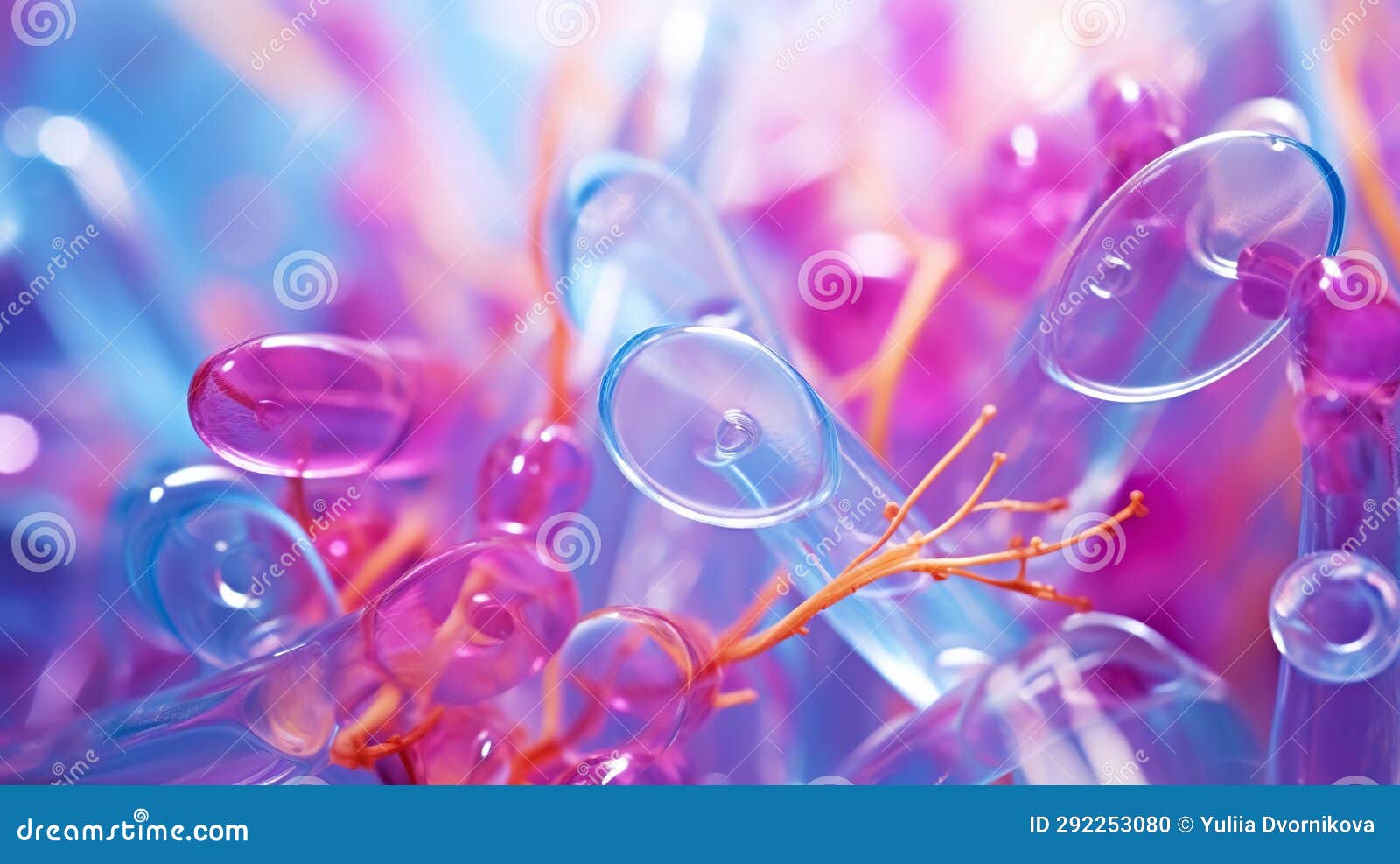 Abstract Biology. Microscopy of Colorful Organic Structures ...