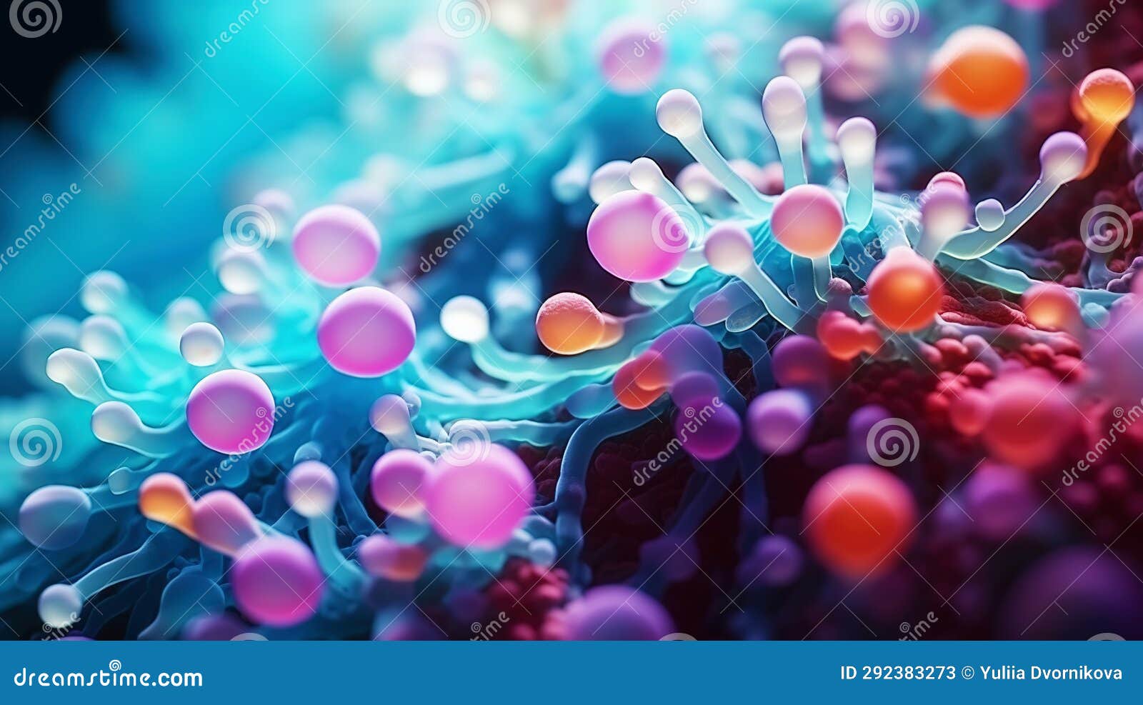 Abstract Biology. Microscopy of Colorful Organic Structures ...