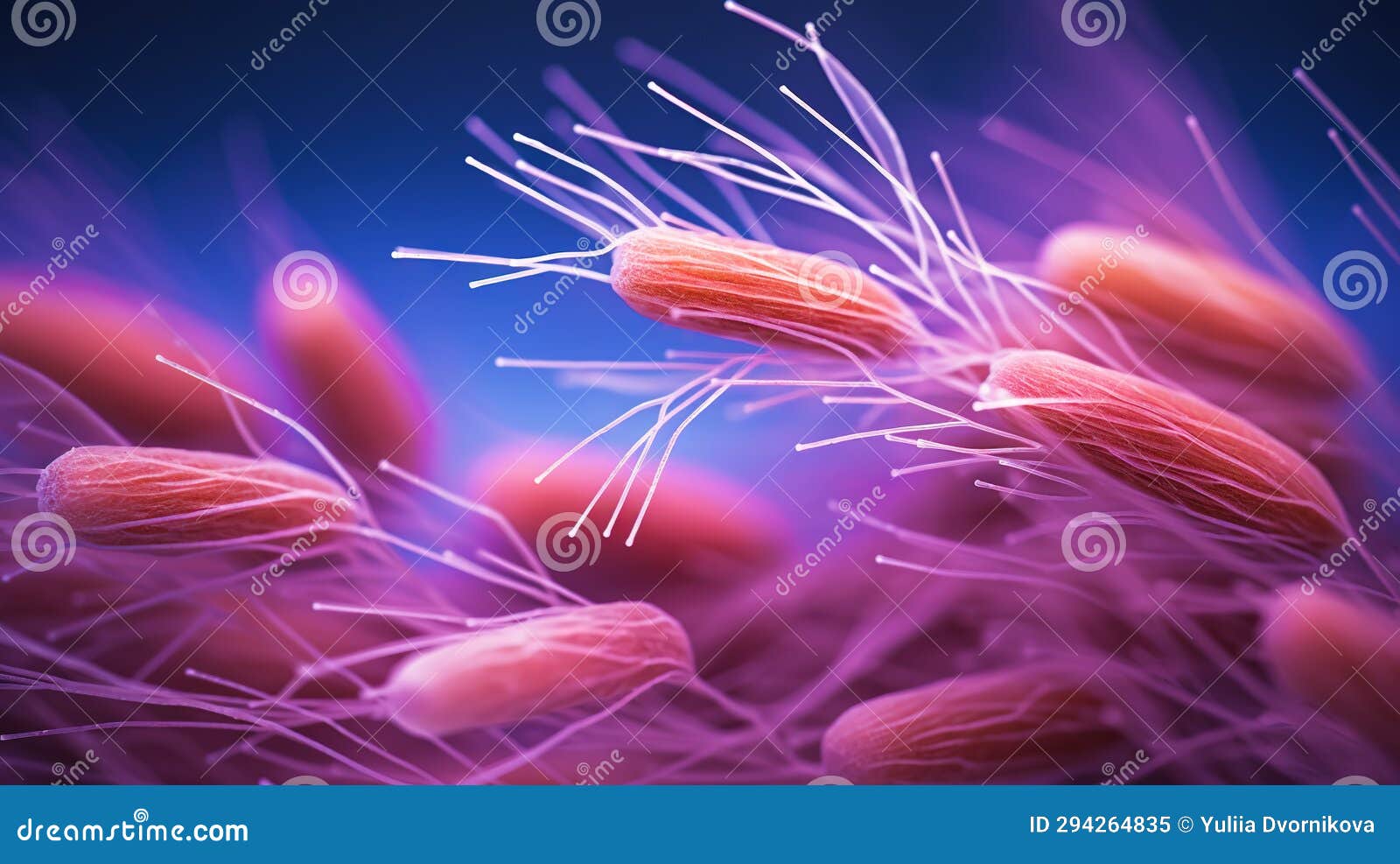 Abstract Biology. Microscopy of Colorful Organic Structures ...